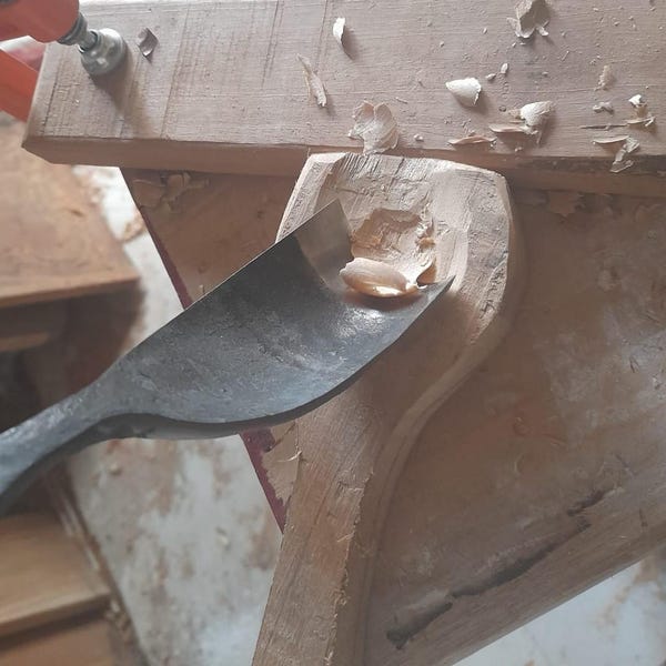 Curved Adze With Leather Case. Wood Carving Tool. Camping Axe ...