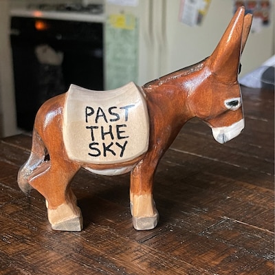 Hand Carved Long Eared Brown Donkey With Some White on His Stomach ...