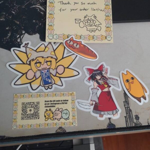 Combo Touhou Neco Arc Charm &stickers, Touhou Keychain, Neko Arc Decal ...