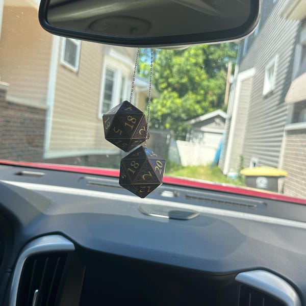 D20 Car Dice [2" Glow in the Dark and White Holographic - "moonbeam ...