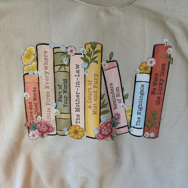 Custom Bookshelf Sweatshirt, Personalized Book Crewneck, Book ...