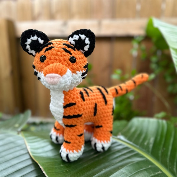 Niko Tiger - Crochet Pattern, Tiger Amigurumi Pattern, 4 Leg Tiger ...