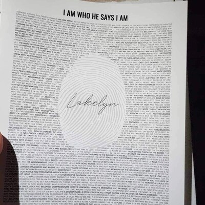 Fingerprint 70 Bible Verses on Identity, Custom Name, Jesus Painting ...