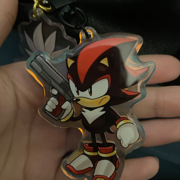 Shadow the Hedgehog 2.5in Holo Acrylic Charm Keychain Keyring - Etsy