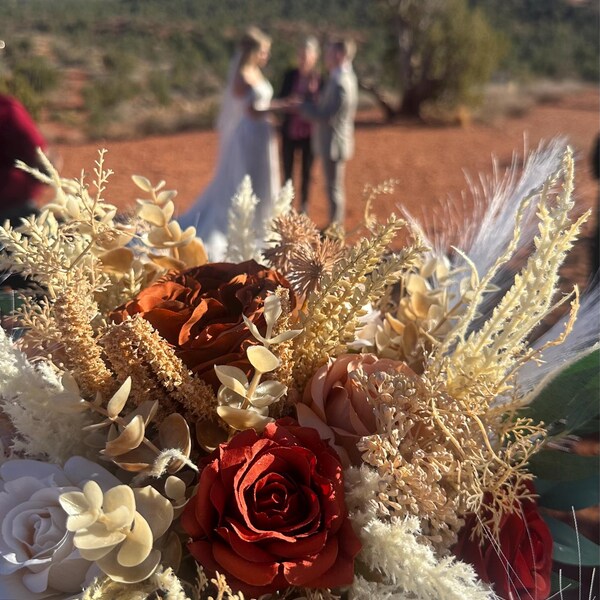 Wedding Bouquet, Dusty Rose, Blush Pink, White Cream, Rose Peonies ...