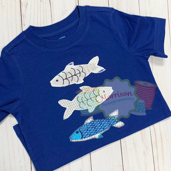 Three Fish Applique Embroidery Design - Etsy