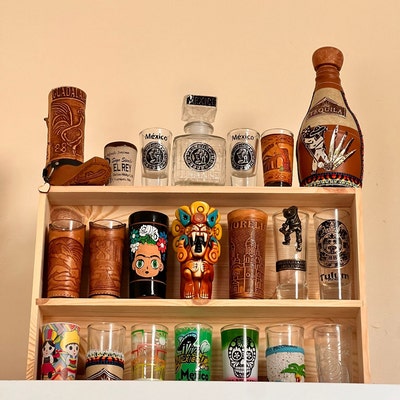 Large Wooden Trinket Display Shelf 51 Compartments Wall Hanging Unit ...