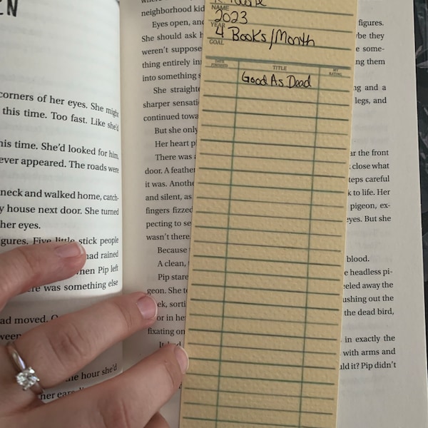 Library Card Reading Log Tracker Bookmark - Etsy