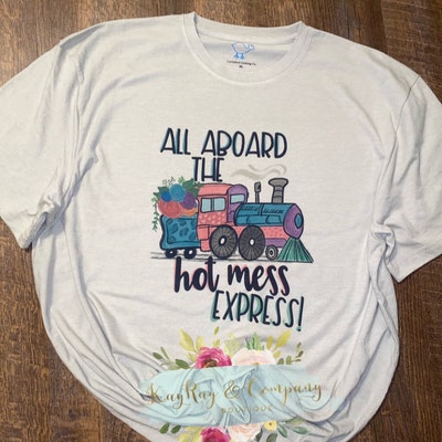 All Aboard the HOT MESS Express Hand Painted Floral PNG Train Digital ...