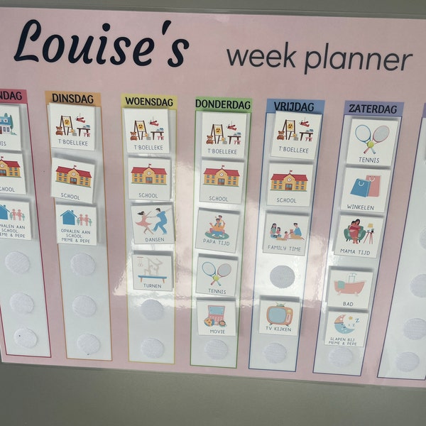 Weekly Routine Chart Kids Weekly Planner Cards Visual Calendar Toddler ...