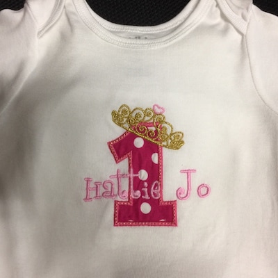 First Birthday Embroidery Design / Tiara Embroidery Design / Crown ...