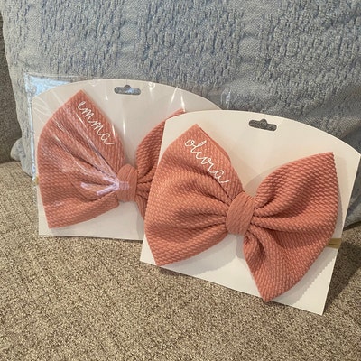 Personalized Pink Hair Bow for Baby Name Bow Headband Girl Initials ...