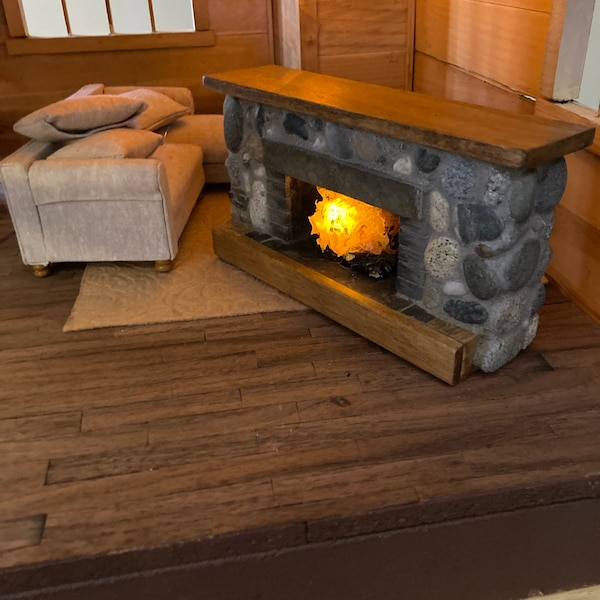 Dollhouse Miniature Fire Battery Operated, Mini Fire, Miniature ...