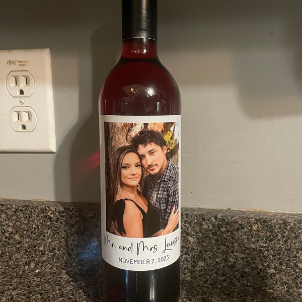 PRINTED Custom Wine Bottle Label, Personalized Wine Label, Your Image or Text, Wine Gift, Photo ...