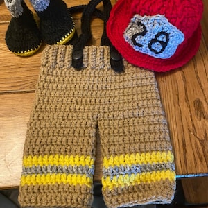 CROCHET PATTERN Baby Fireman Outfit, 0-12 Months Pattern Sizes, Baby ...