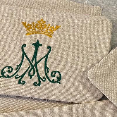Catholic Marian Monogram With Crown Digital Machine Embroidery File ...