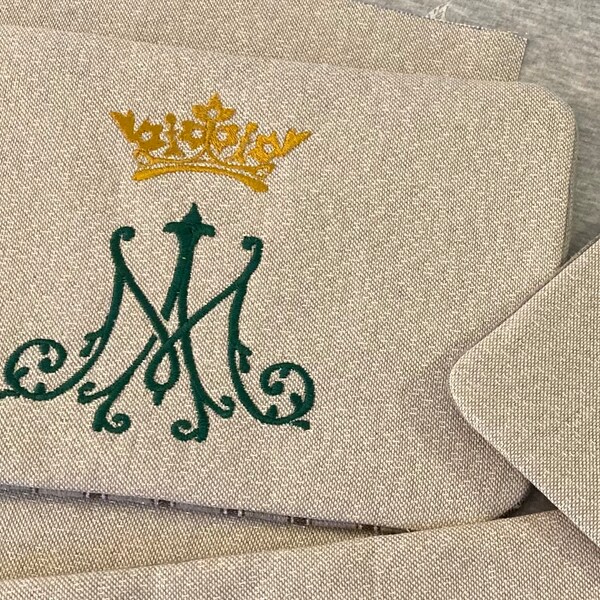 Catholic Marian Monogram With Crown Digital Machine Embroidery File ...