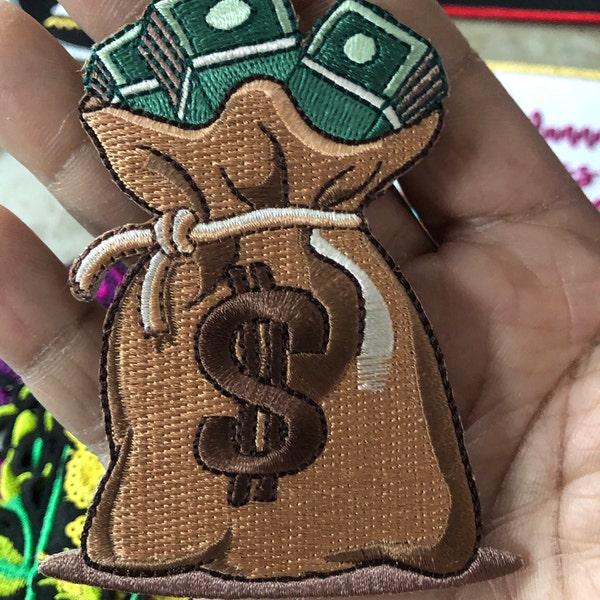 New Arrival, 1 Pc, MEDIUM: "bag of Money" Check a Bag Patch, Size 4 ...