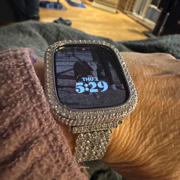 Swarovski Crystal Apple Watch Cover Silver, Apple Watch Case Floral ...