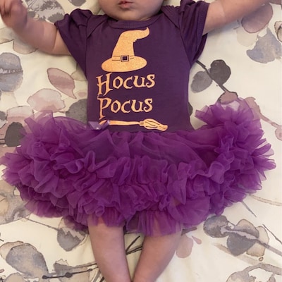 Hocus Pocus Witch Halloween Outfit, Baby Girl's Tutu Romper With Bow ...