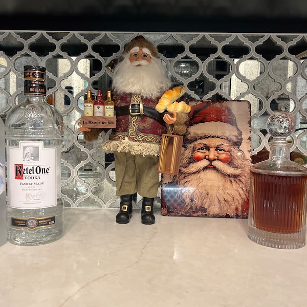 Primitive Distressed Vintage Santa Face Christmas Decor Sign Metal ...