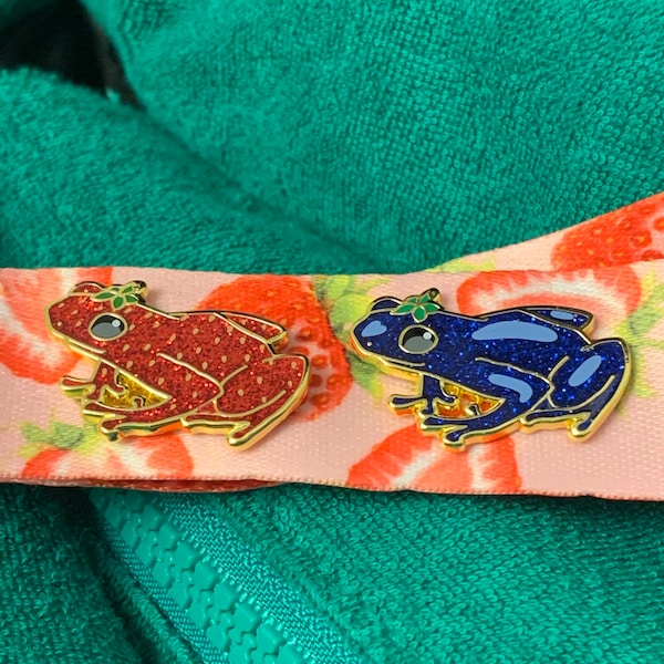 Glitter Blueberry Fruit Frog Enamel Pin! - Etsy