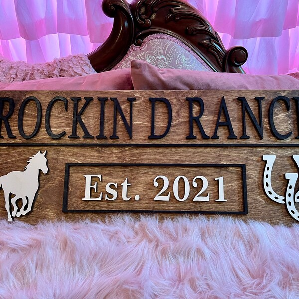 Custom Horse Sign | Wood Ranch Sign | Wooden Ranch Decor | Farmhouse ...