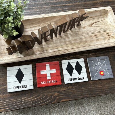 Colorado Ski Gifts / Ski Coasters / Skiing Gifts / Ski Decor / Colorado ...