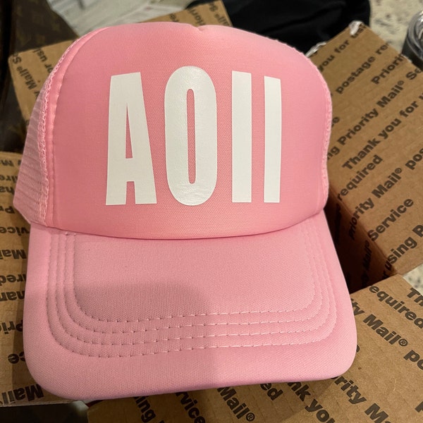 Any Sorority Trucker Hat in Pink Orange Green or Blue Chi Omega Sdt ...