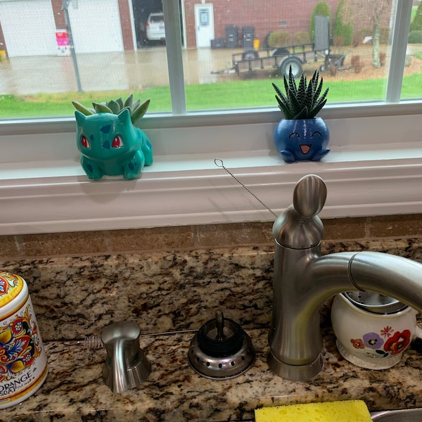 Painted Bulbasaur and Oddish Planters With Live Succulents/cacti (two ...