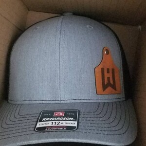 YOUR BRAND Leather Ear Tag Trucker Hat Personalized With - Etsy