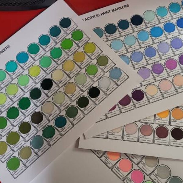 16 Printable Color Swatch Chart Mega Pack- DIY Generic- Colored Pencils ...