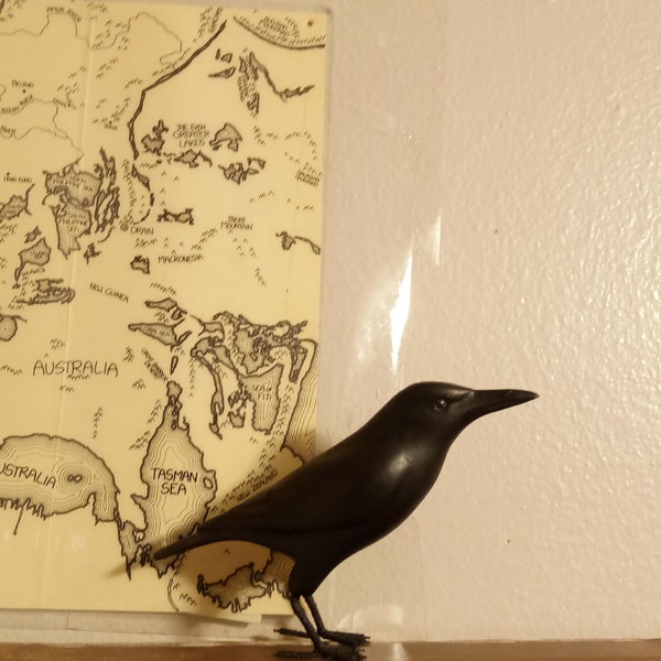 Mini Crow 3.5h Hand Carved Wooden Bird - Etsy Canada