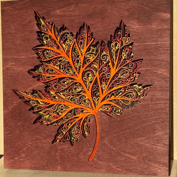 Maple Leaf – 3D Laser Cut Wall Art SVG | Intricate Botanical Leaf ...