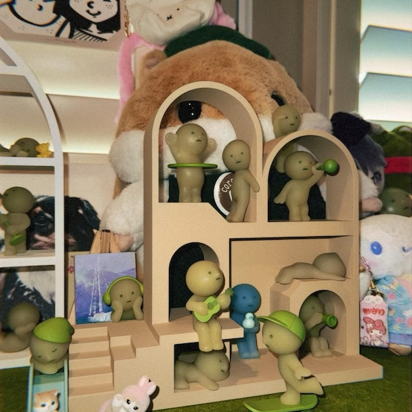 Smiski Desk Display, Pop Mart Figurine Decor, Modern 3D Printed Desk ...