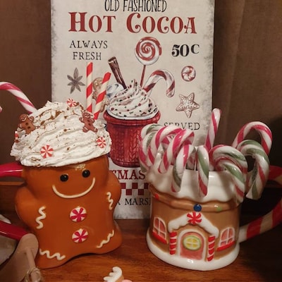 Hot Chocolate Sign Hot Cocoa Sign Candy Cane Wreath Candy - Etsy