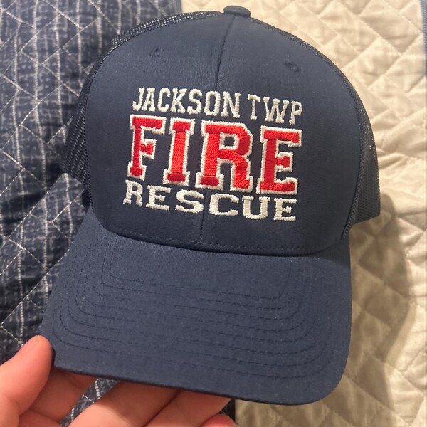 Free Personalization, Custom Fire Department Embroidered Hat, Fire Dept ...