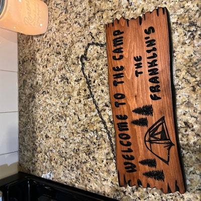 Outdoor Wood Sign Custom Camp Sign Personalized Camping Sign RV Decor ...