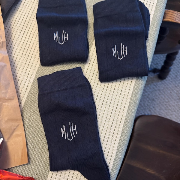 Wedding Socks, Groomsmen Initial Socks, Gift for Groomsmen, Embroidery ...