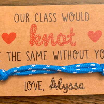 Knot Valentines, PRINTED Friendship Bracelet Valentine's Day Cards for ...