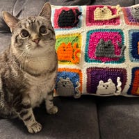 Many Cats Square - ENGLISH - Crochet Pattern PDF - Granny Square Afghan ...