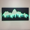 LED Mountain Metal Wall Art / Neon Mountain and Tress Metal Art / Light ...