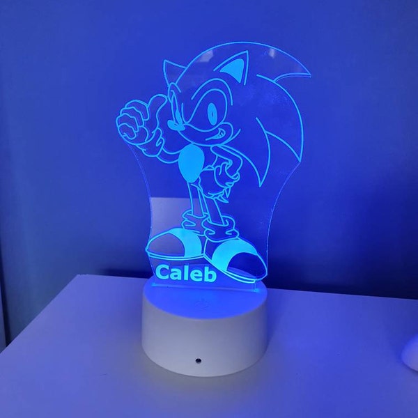 Personalised Sonic Night Light | Sonic Hedgehog | Kids Bedroom | Boys ...