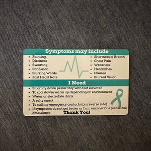 Pots Medical Card Package Pots Syndrome Pots Awareness - Etsy