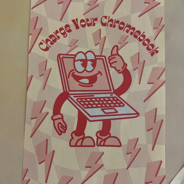 Charge Your Chromebook Retro Classroom Poster, Bulletin Board Kit ...