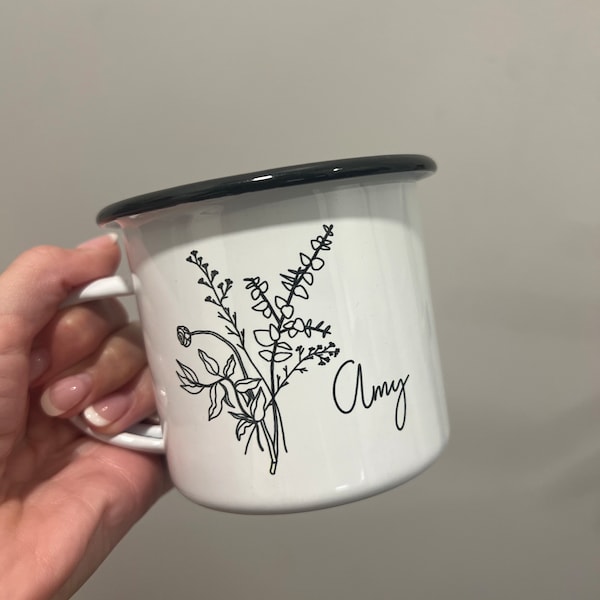 Floral Mug Personalized Gifts for Her Wildflower Mug Flower Mug ...