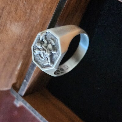 925 Silver St Joseph Religious Silver Signet Ring Christian - Etsy