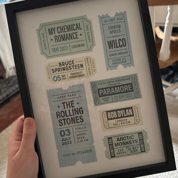 Digital Download | Personalised 5 Retro Gig Ticket Print | Bespoke ...