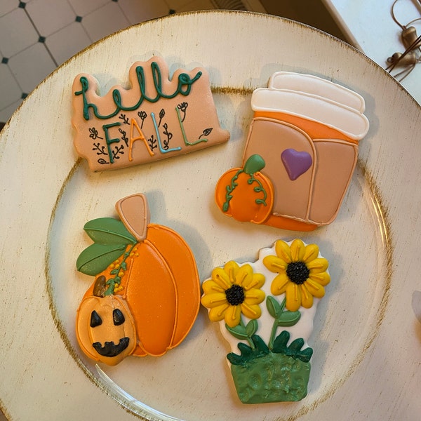 Hello Fall Plaque Cookie Cutter - Fall and Thanksgiving - Cookie Cutter ...