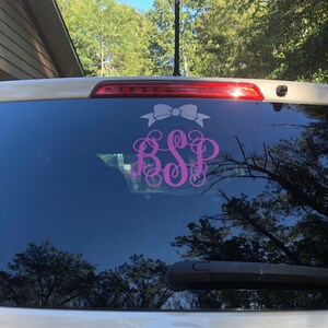 Fancy Monogram Decal Glitter Bow Decal Monogram Decal Yeti Cup Decal ...